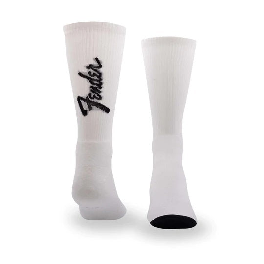FENDER "Exploded Logo" Large Crew Socks in White (3-Pair) – MaxxMusic